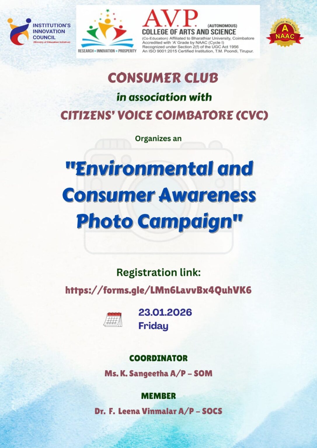 The Consumer Club in association with CItizens' Voice Coimbatore (CVC ...